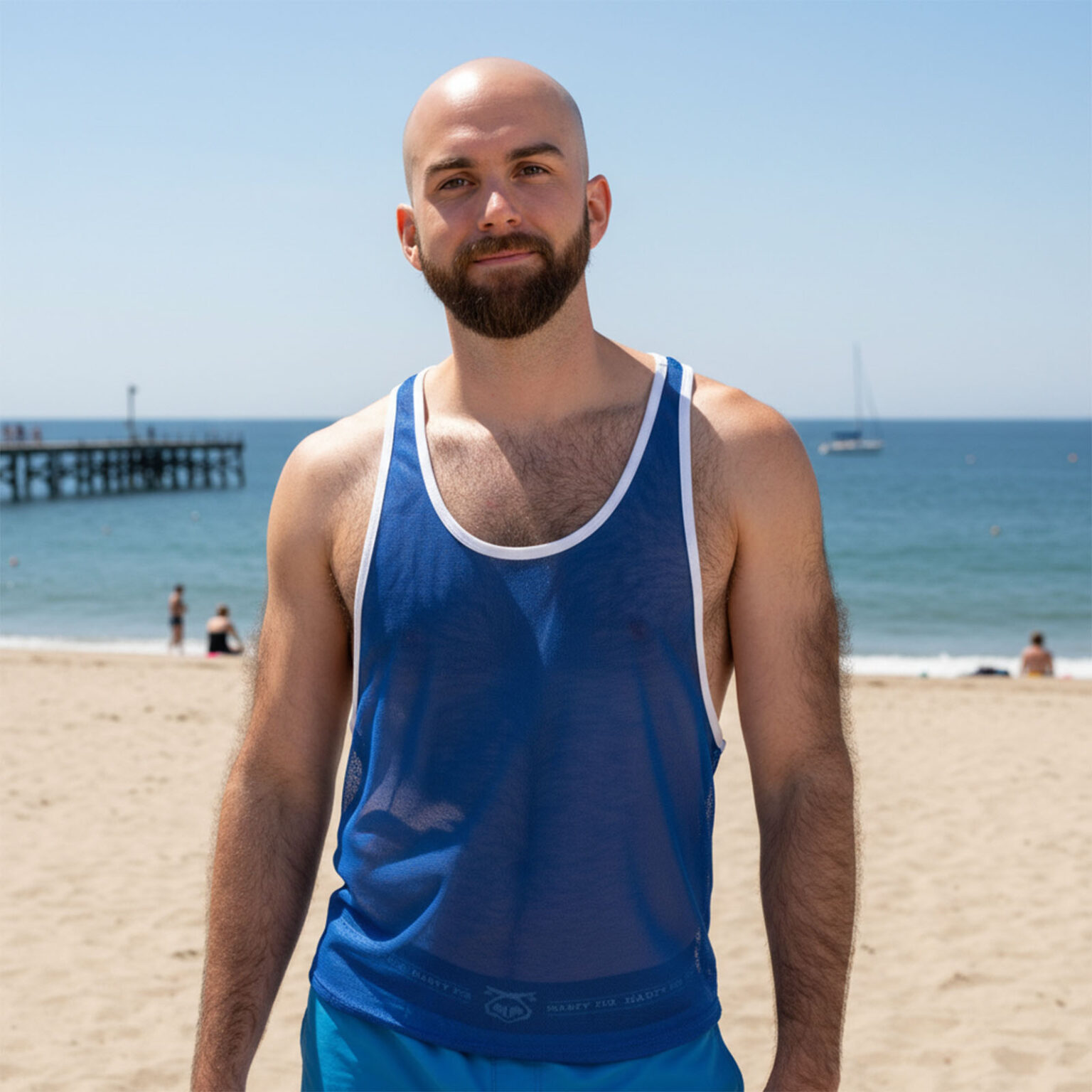 Physique Mesh Gym Tank Blue - Breathable Fitness Wear