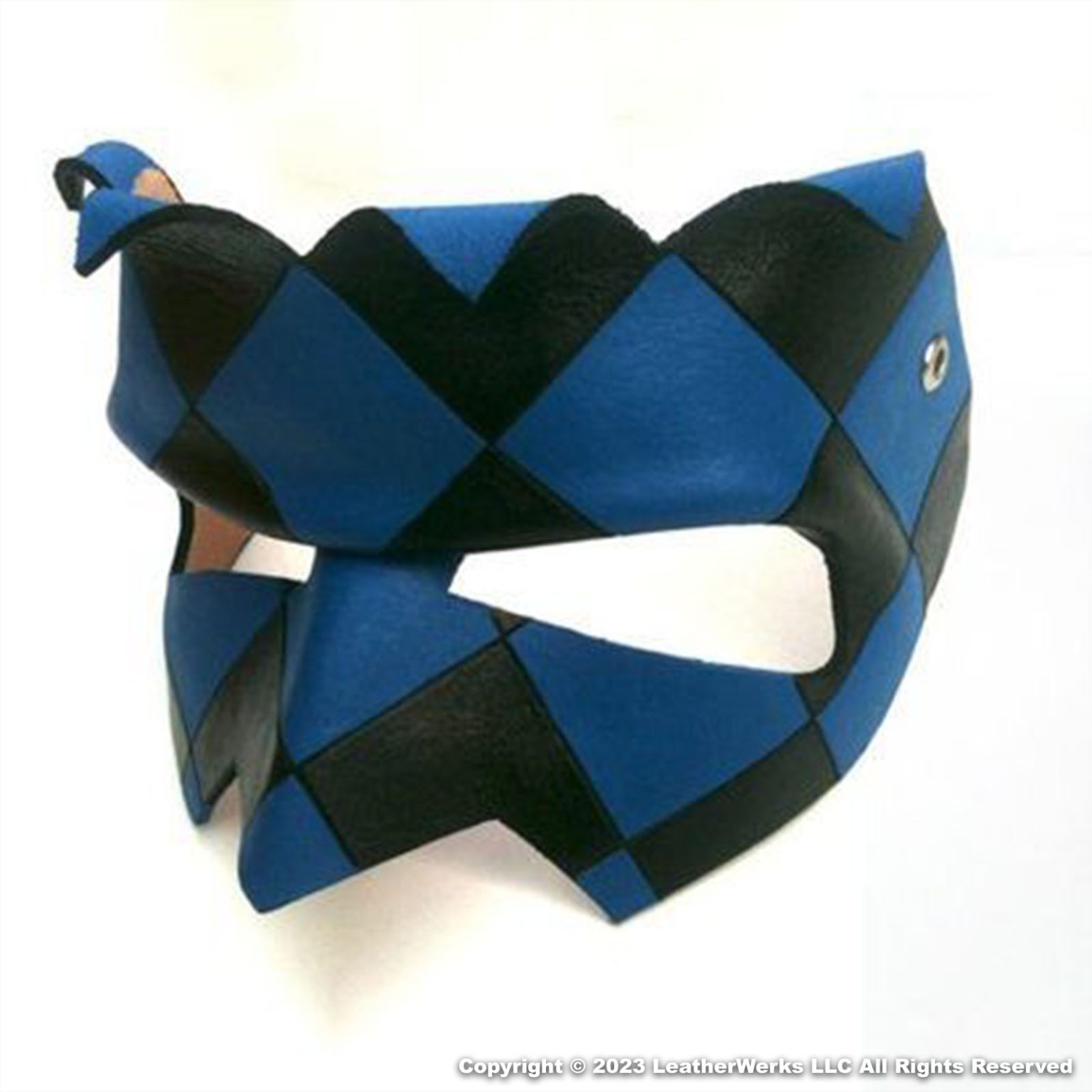 Domino Mask Blue - Stylish Leather Mask for Roleplay